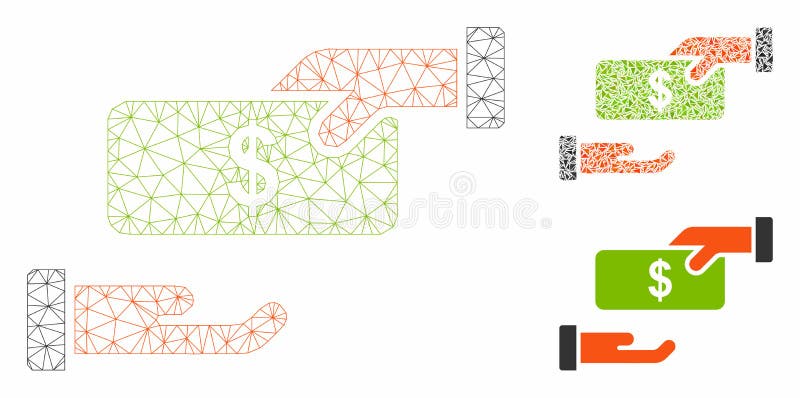 Rebate Vector Mesh Network Model and Triangle Mosaic Icon Stock Vector ...