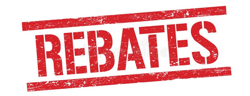 REBATES Text on Red Vintage Lines Stamp Stock Illustration ...