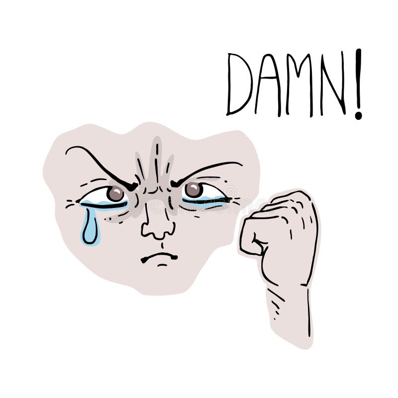 Rebel Face and Damn Message Stock Vector - Illustration of loud, hand ...
