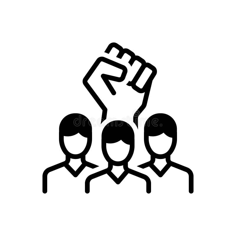 Black Solid Icon for Rebel, Insurgent and Solidarity Stock Vector ...