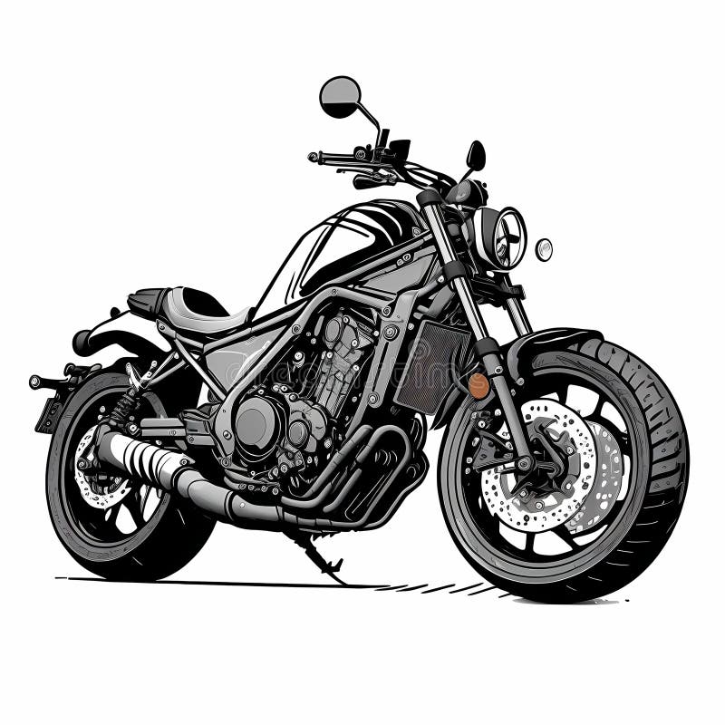 Rebel Modification Motorcycle. Generative AI Stock Illustration ...