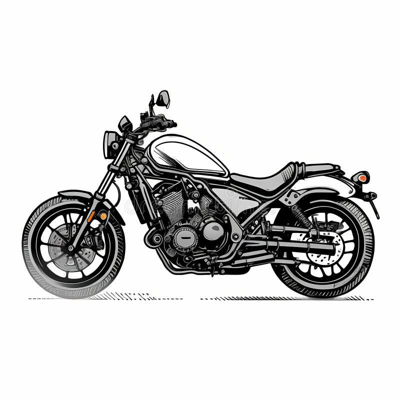 Rebel Modification Motorcycle. Generative AI Stock Illustration ...