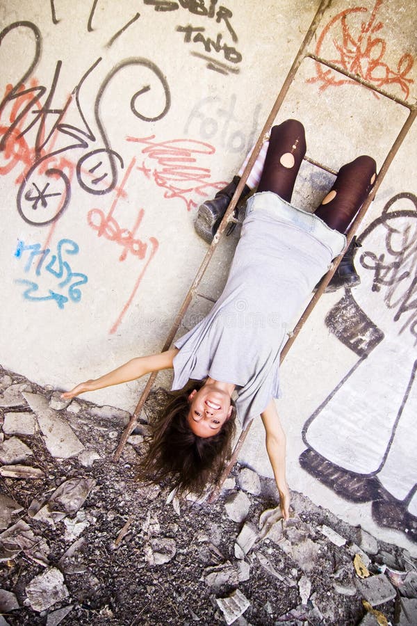 Rebel woman portrait stock photo. Image of ruins, gang - 7808508