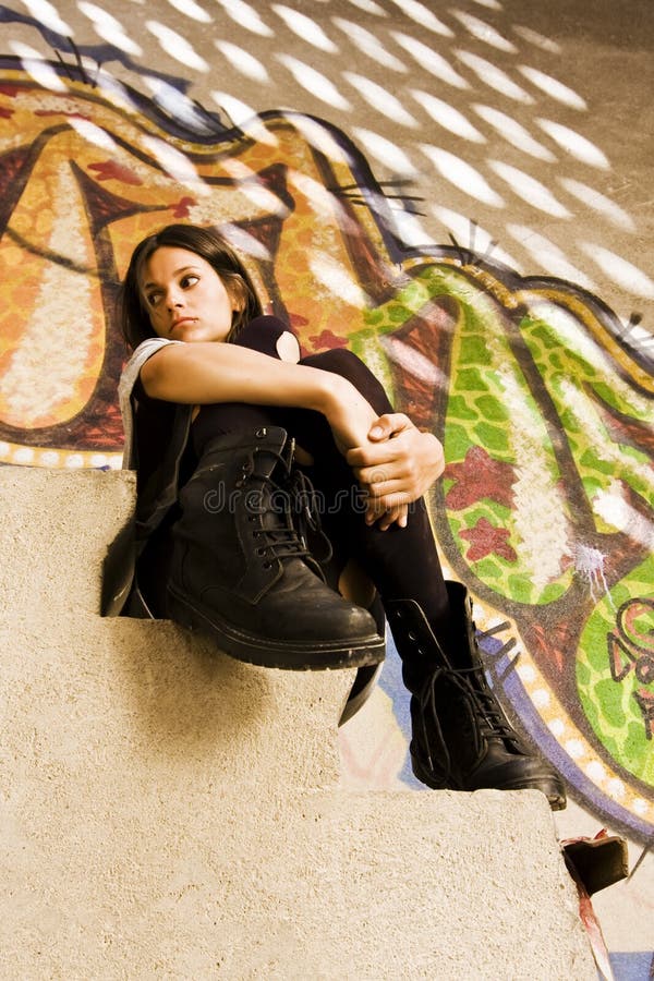 Rebel young girl editorial stock image. Image of grunge - 6530929