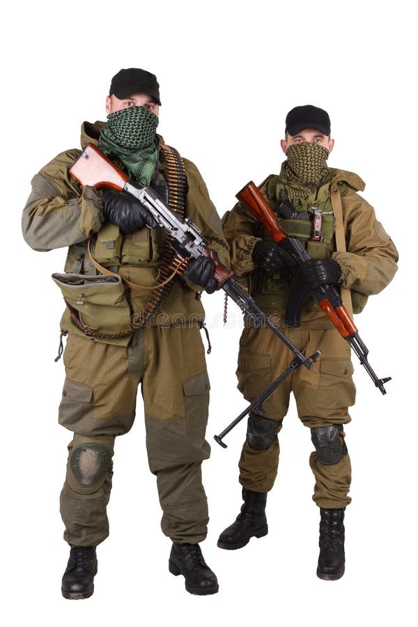 Rebeldes Com a Arma Do ANG RPD De AK 47 Foto de Stock - Imagem de ...