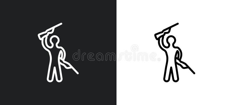 Rebellion Outline Icon in White and Black Colors. Rebellion Flat Vector ...