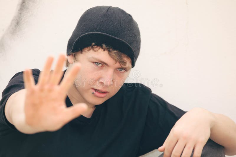 Rebellious teen boy stock image. Image of caucasian, trendy - 19316395