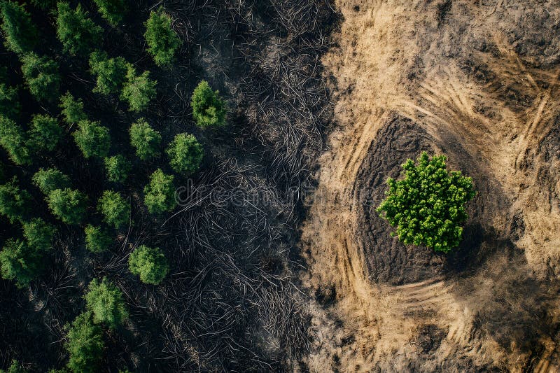 Rebirth of Nature: Aerial View of Deforestation and Reforestation ...