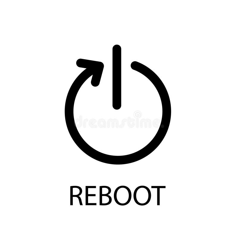 Reboot Icon Illustration. Black Circular Arrow. Minimalist Vector ...