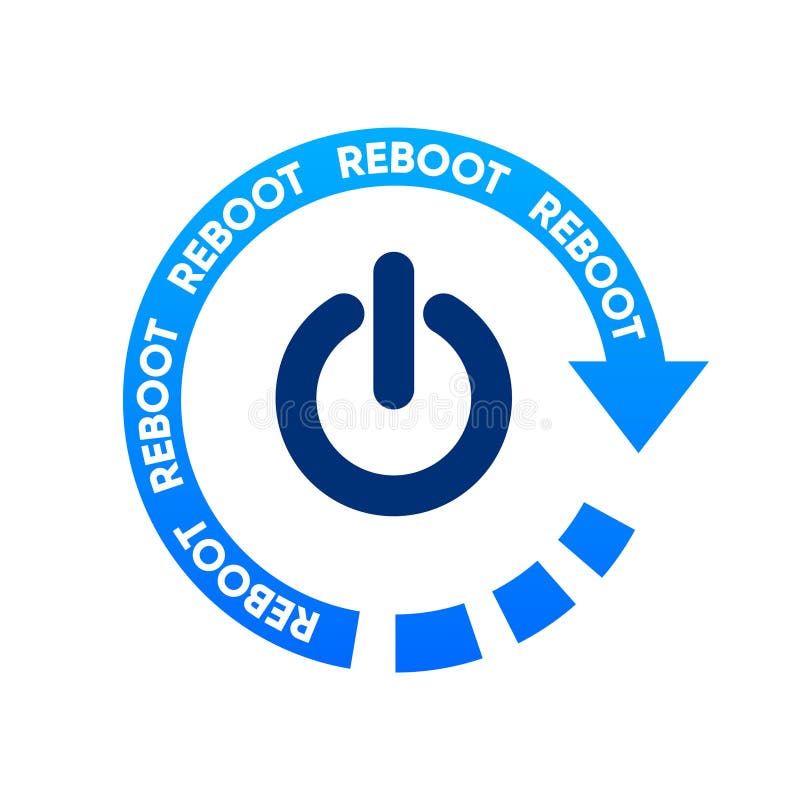 Reboot or Restart Logo. Restarting Technology. Vector Illustration ... Reboot or Restart Logo. Restarting Technology. Vector Illustration ...