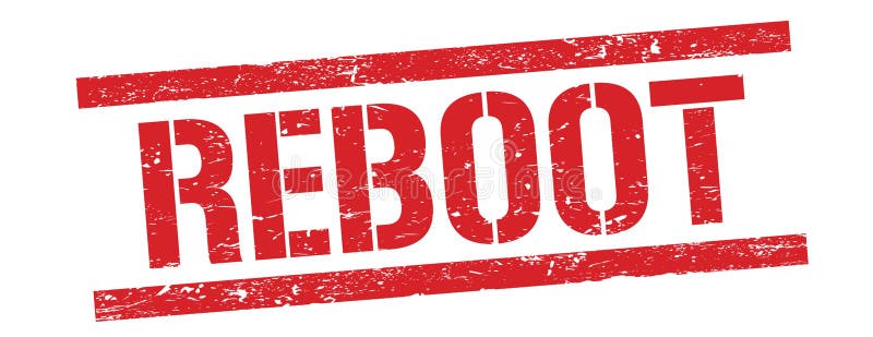 REBOOT Text on Red Round Grungy Stamp Stock Illustration - Illustration ...
