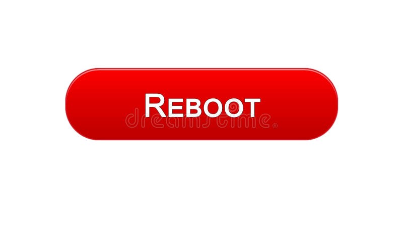 Big Red Reboot Button Illustration Stock Illustration - Illustration of innovation, button: 95308457
