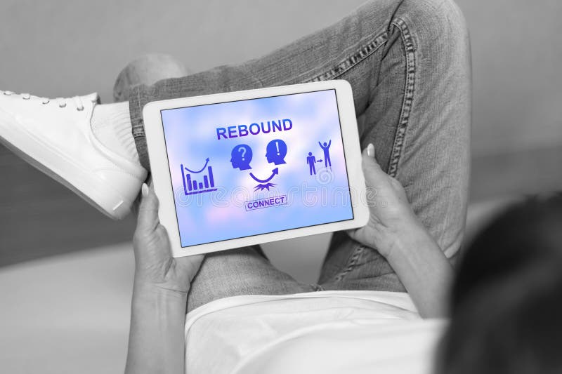 Rebound Concept on a Tablet Stock Photo - Image of regain, increase ...