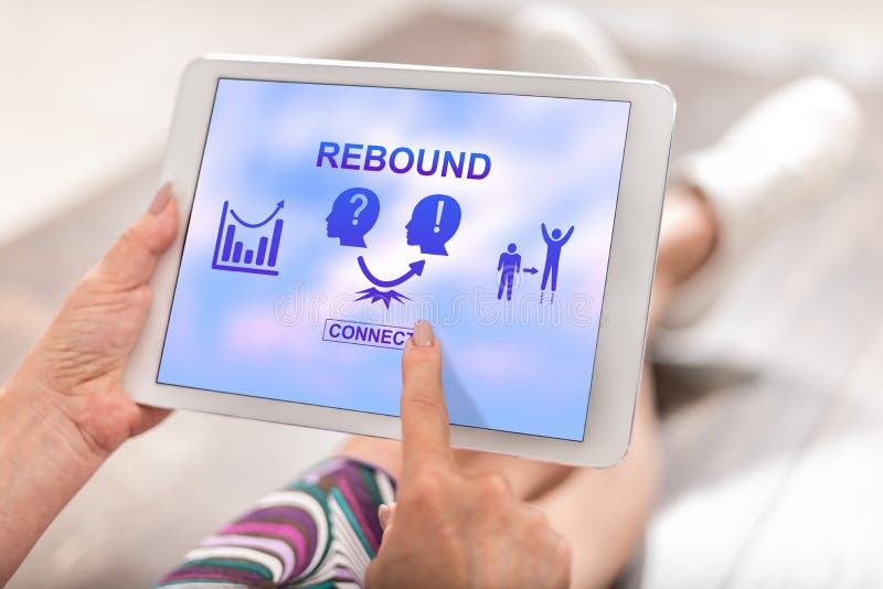 Rebound Concept on a Tablet Stock Image - Image of money, finance ...