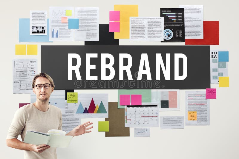 Rebrand Change Corporate Identity Marketing Concept Stock Photo - Image ...