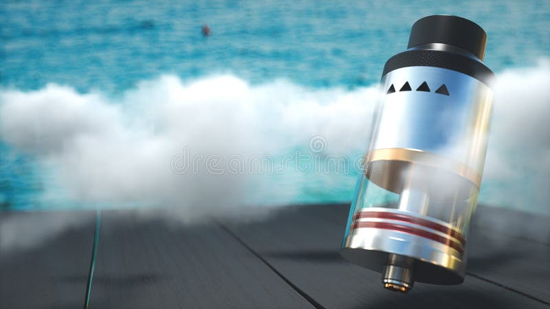 Rebuildable Dripping Atomizer in Vape Clouds. 3d Render Stock Photo ...