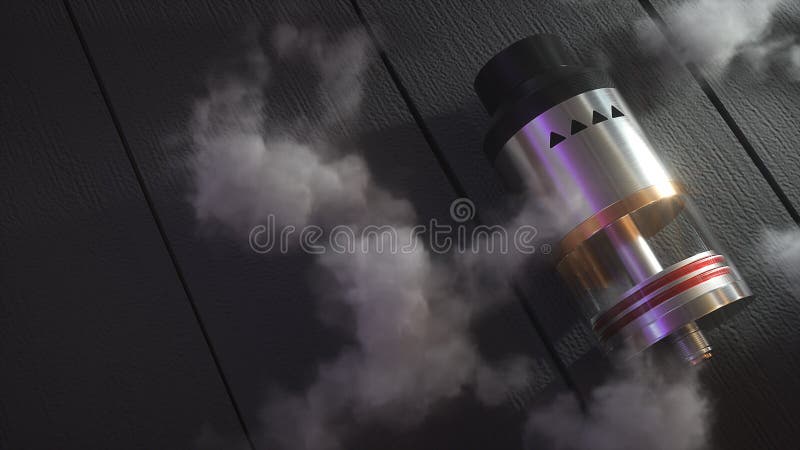 Rebuildable Dripping Atomizer in Vape Clouds. 3d Render Stock Photo ...