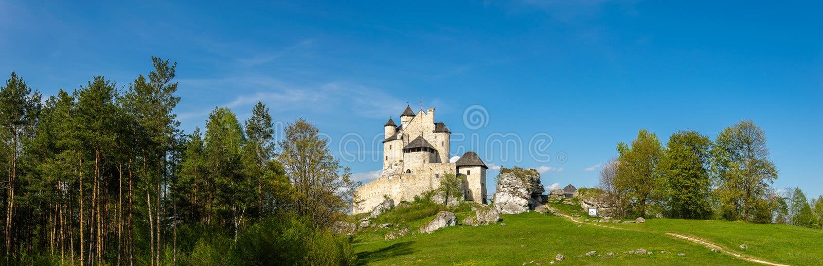 Rebuilt Old Castle in Bobolice Stock Photo - Image of nature, medieval ...