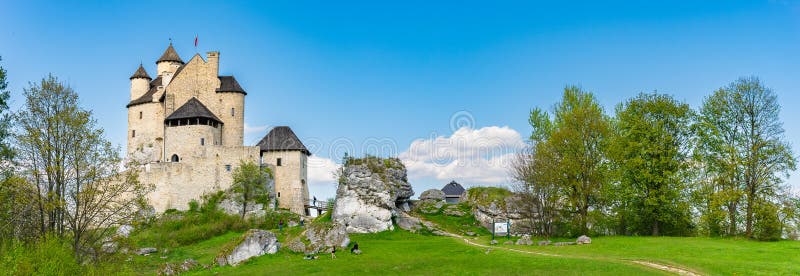 Rebuilt Old Castle in Bobolice Stock Image - Image of stronghold ...