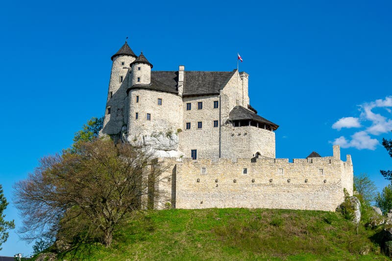 Rebuilt Old Castle in Bobolice Stock Photo - Image of nature, medieval ...