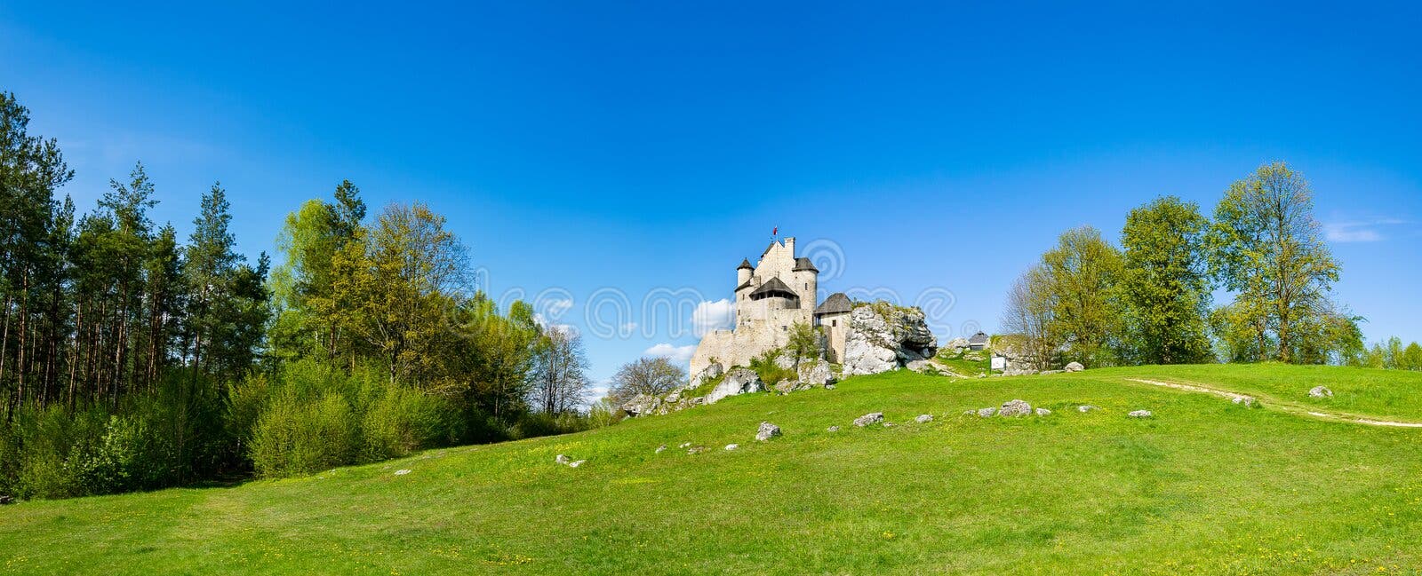 Rebuilt Old Castle in Bobolice Stock Photo - Image of nature, medieval ...