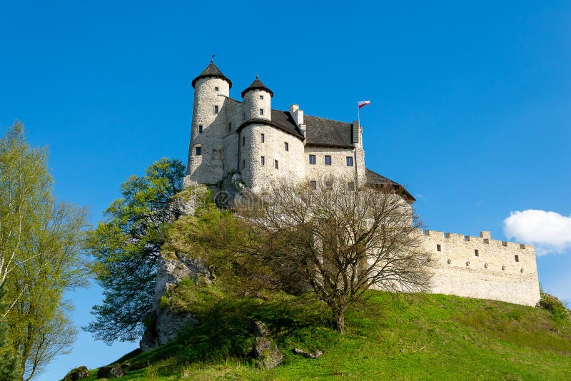 Rebuilt Old Castle in Bobolice Stock Photo - Image of outdoor ...