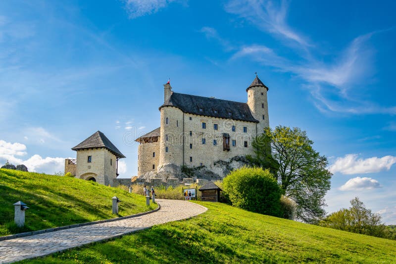 Rebuilt Old Castle in Bobolice Stock Photo - Image of rock, limestone ...