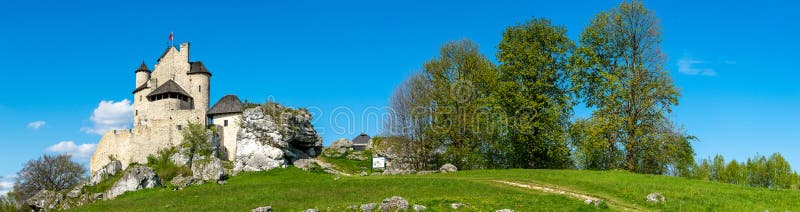 Rebuilt Old Castle in Bobolice Stock Photo - Image of touristic, spring ...