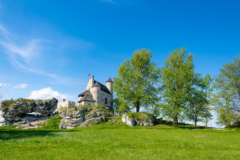 Rebuilt Old Castle in Bobolice Stock Image - Image of landmark, tourism ...