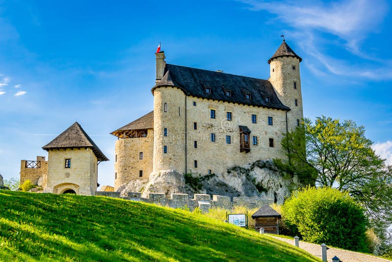 Rebuilt Old Castle in Bobolice Stock Photo - Image of nature, medieval ...