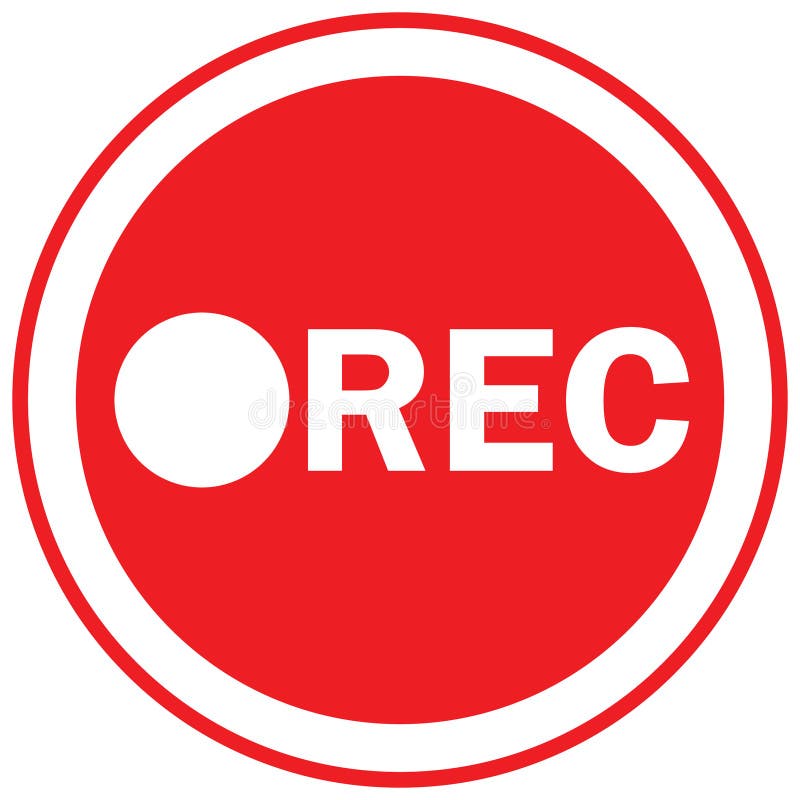 Rec Button Icon. Video Recording Button Concept. Red Rec Button Symbol ...