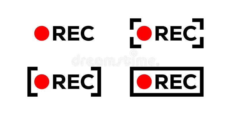 REC Icon. Red Dot Recording Sign. Framed Recording Sing Stock Vector ...