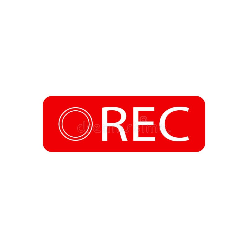 Rec Logo Button Image Of Rec / Record Button Trendy Flat Style Vector
