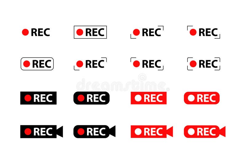 Recording Set Recording Sign. Currently Recording Stock Vector ...