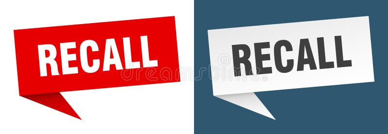 Recall Banner. Recall Speech Bubble Label Set Stock Vector ...