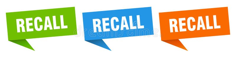 Recall Banner. Recall Speech Bubble Label Set Stock Vector ...