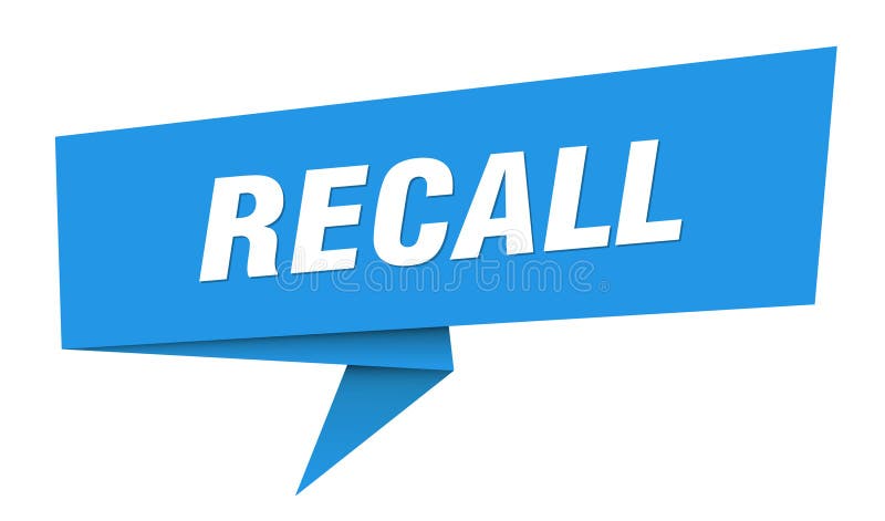 Recall Banner. Recall Speech Bubble, Label, Sticker, Sign Template ...