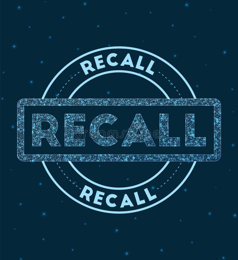 Recall. Glowing Round Badge Stock Vector - Illustration of ...