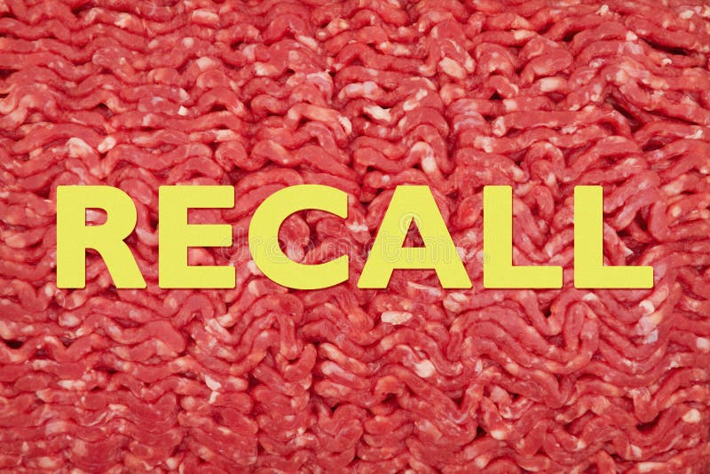 Recall Message on Close-up of Raw Ground Beef Stock Image - Image of ...