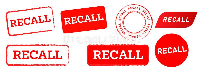 Recall Red Rubber Stamp Circle Label Sticker Sign for Customer Refund ...