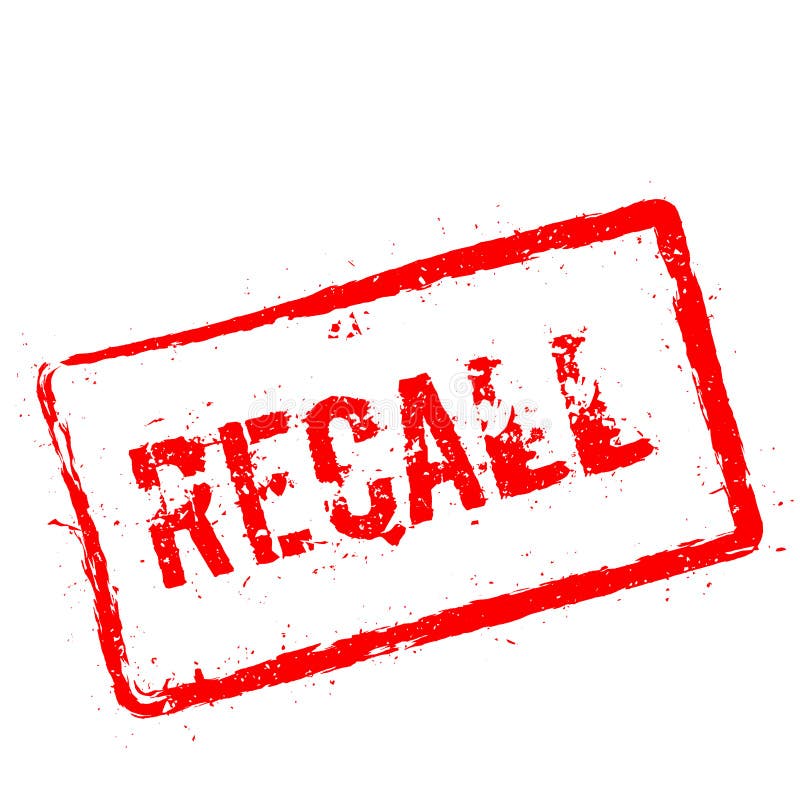 Recall Red Rubber Stamp Isolated on White. Stock Vector - Illustration ...