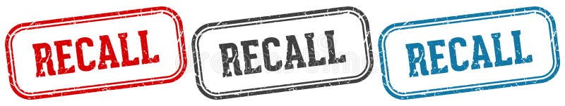 Recall Stamp. Recall Rectangular Stamp Set Isolated on White Background ...