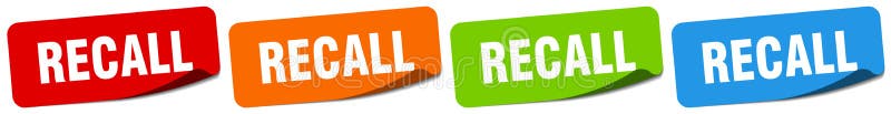 Recall Sticker. Recall Sticker Set on White Background Stock Vector ...