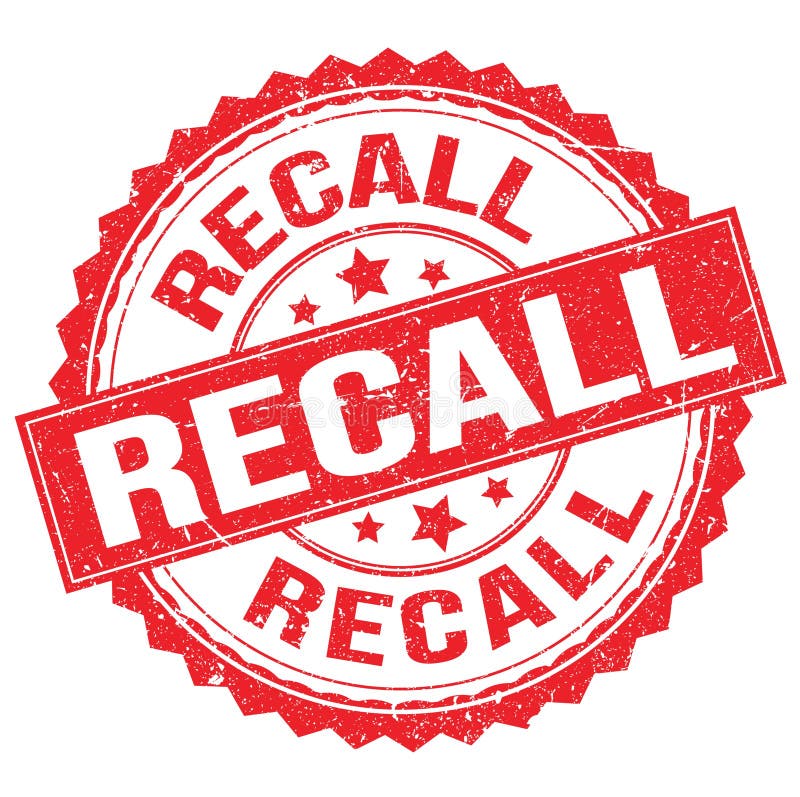 RECALL Text on Red Round Stamp Sign Stock Illustration - Illustration ...