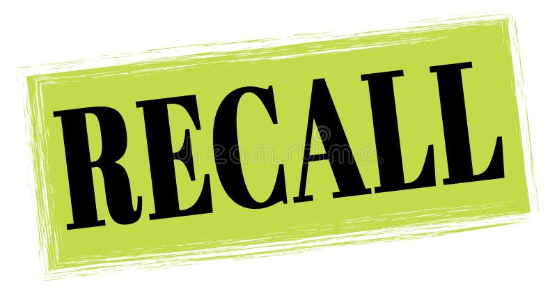 RECALL Text Written on Green-black Stamp Sign Stock Illustration ...
