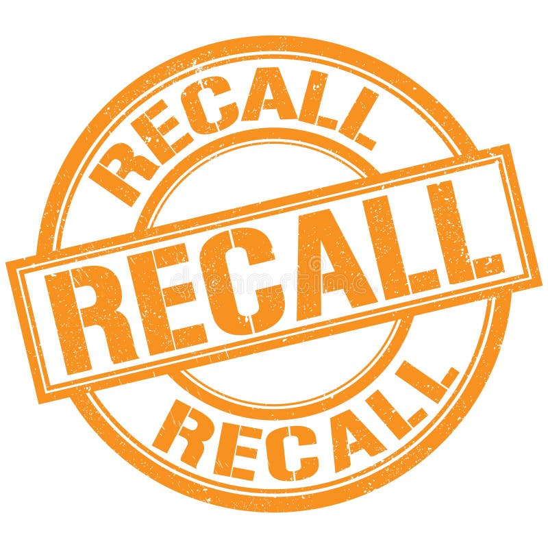 RECALL Text Written on Orange Stamp Sign Stock Illustration ...