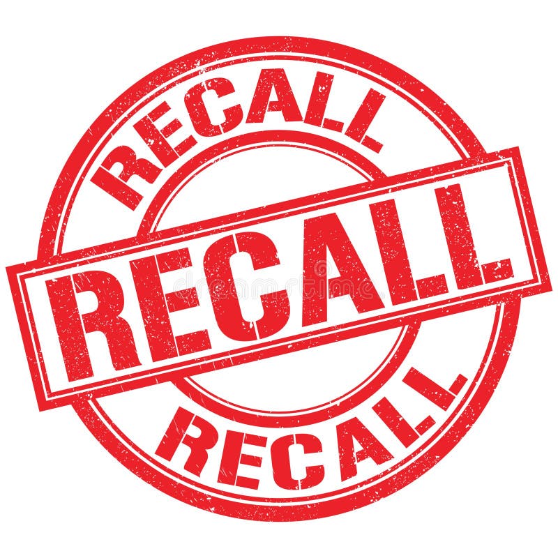 RECALL Text Written on Red Stamp Sign Stock Illustration - Illustration ...