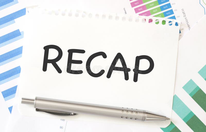 RECAP on White Paper with Colourful Charts Stock Image - Image of ...