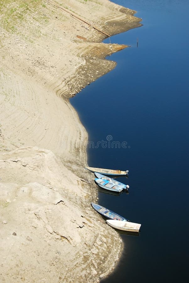 Receded dam waters stock photo. Image of summer, drought - 36095018