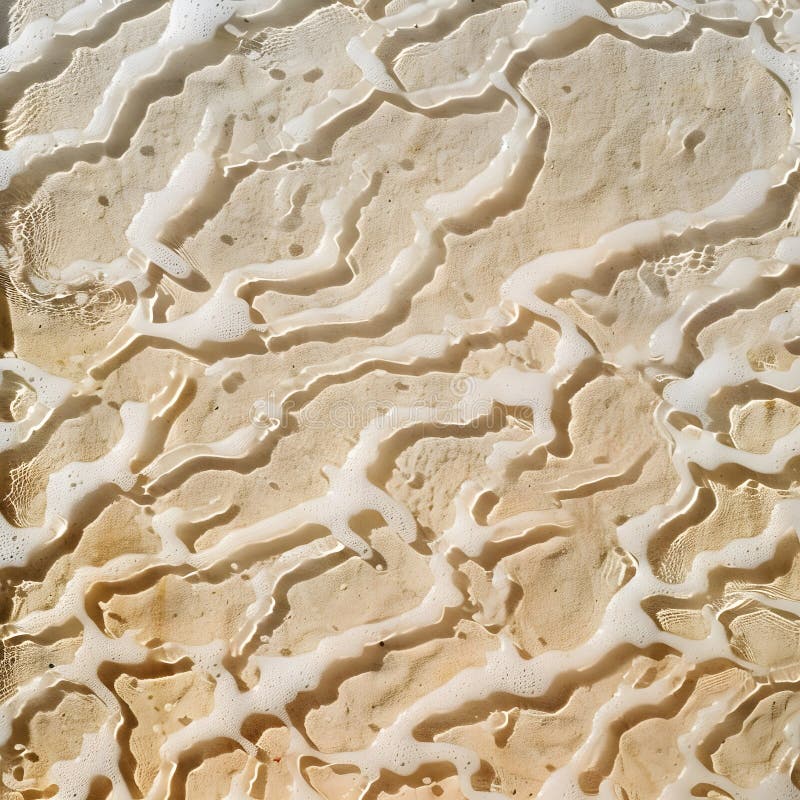 Receding Sea Water Creating Abstract Patterns on Beach Sand Stock Image ...